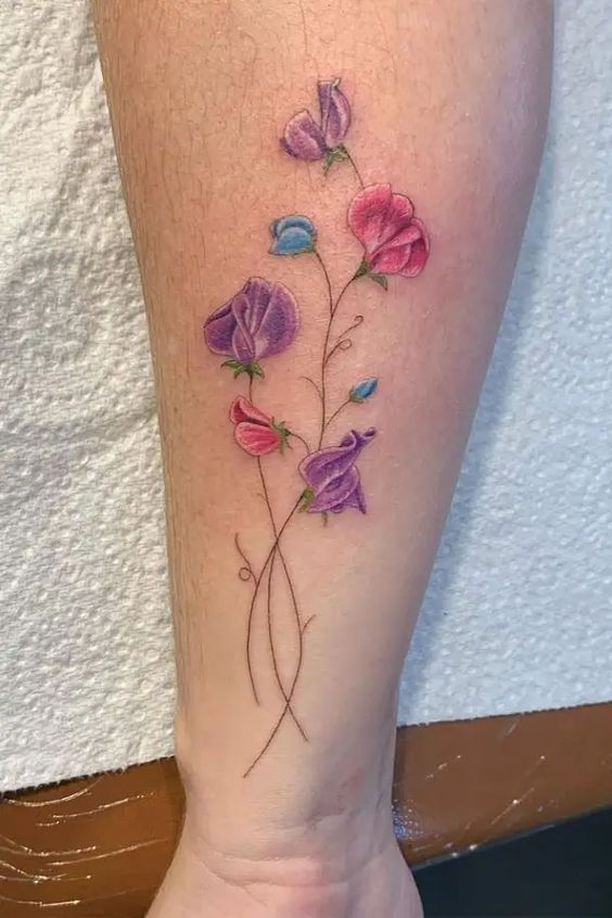 23 Vibrant Color Flower Tattoo Ideas: Embrace Nature's Beauty