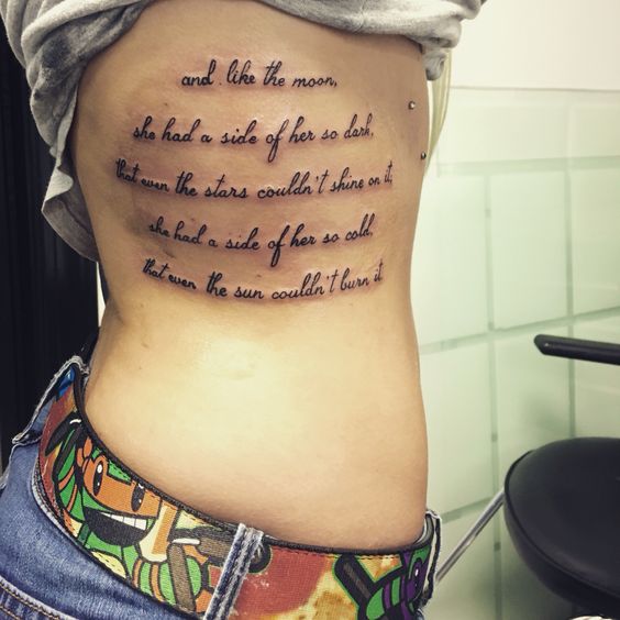 17 Trendy Rib Writing Tattoo ideas - Welcome to Fashion Maverick ...