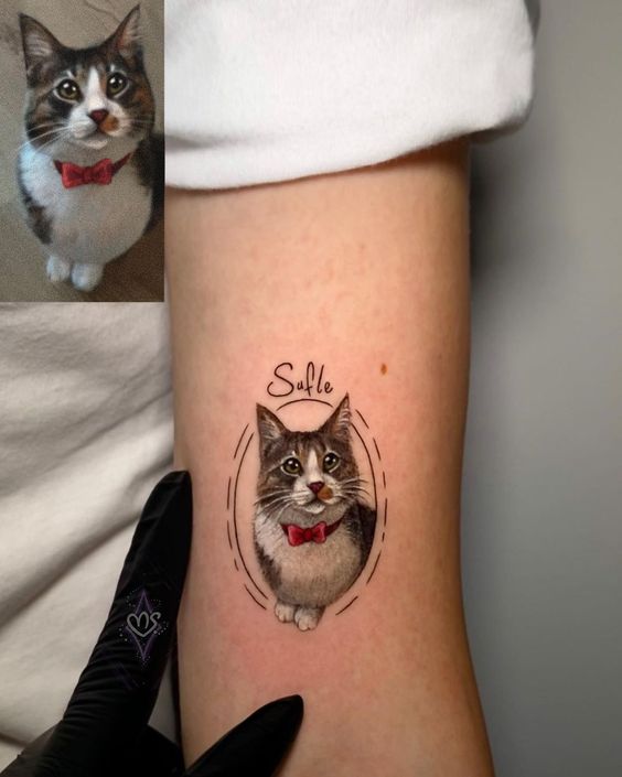 In Memory of Cat Tattoo: 23 Ideas to Forever Remember Your Beloved ...
