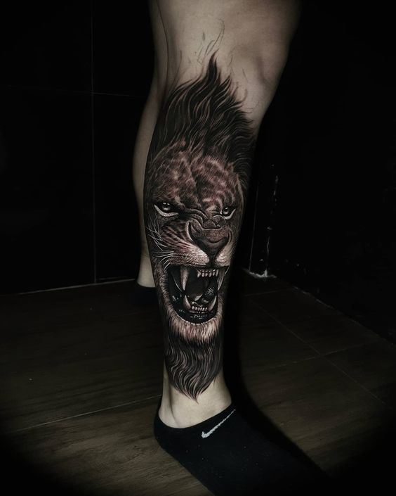 Leg Lion Tattoo: 22 Dynamic Designs for a Daring Look - Welcome to ...