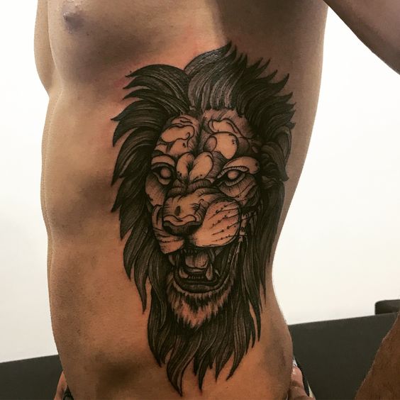 Expressive and Bold: 18 Lion Tattoo on Ribs - Welcome to Fashion ...