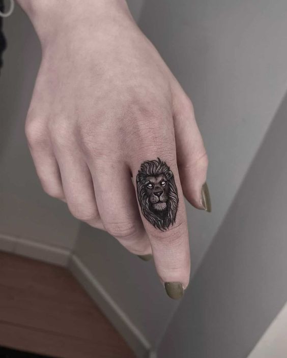 Fierce and Detailed: 19 Lion Tattoo on Finger Ideas - besttattoo.wiki ...