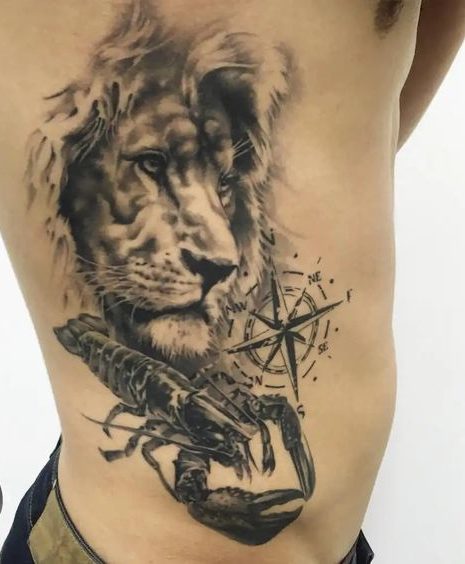 Expressive and Bold: 18 Lion Tattoo on Ribs - Welcome to Fashion ...