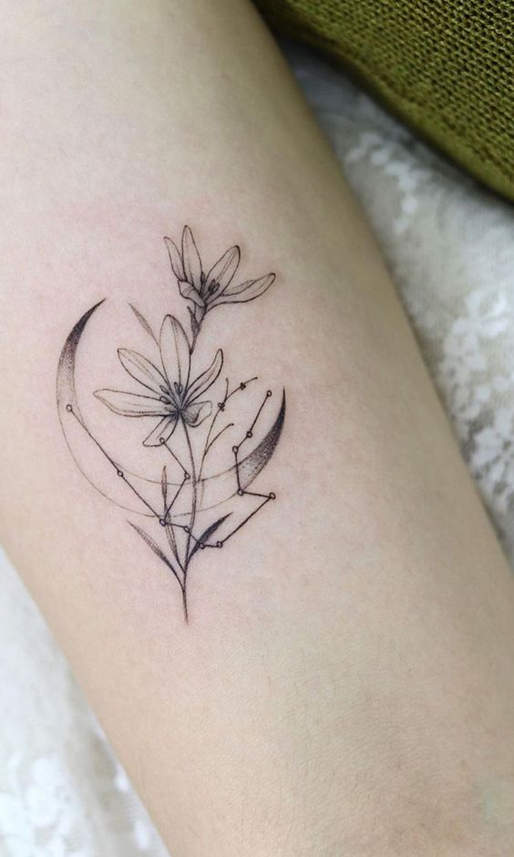 20 Moon Flower Tattoo Ideas: Graceful and Mystical Floral Designs ...