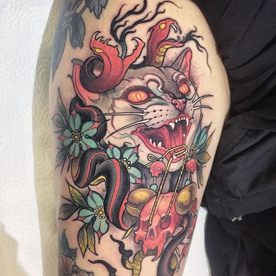 19 Cat Skull Tattoo Ideas: Embrace the Mystical and Macabre