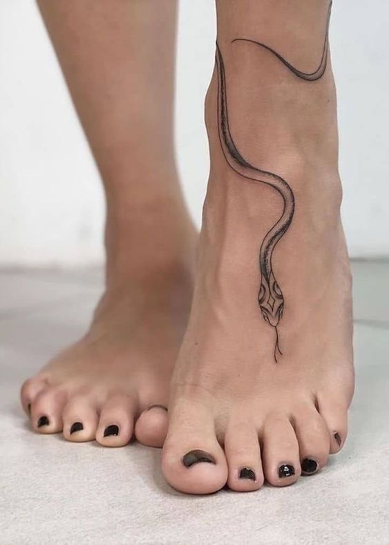 10 Striking Snake Tattoos around Ankle: Embrace the Serpent's Charm