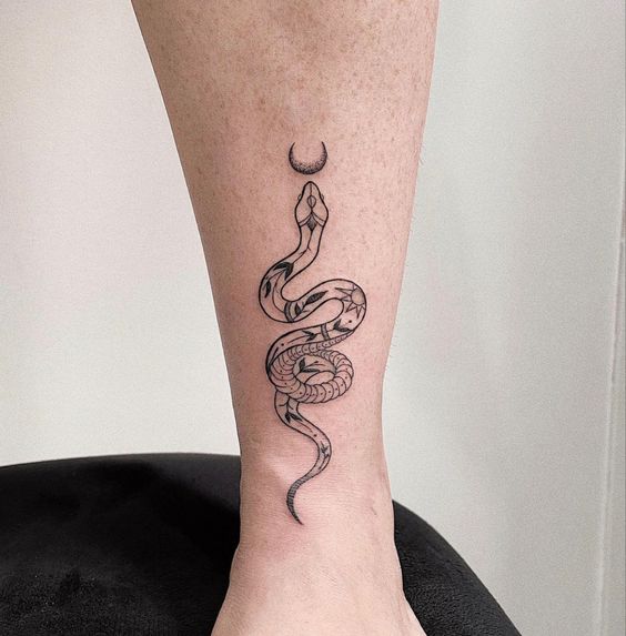 10 Striking Snake Tattoos around Ankle: Embrace the Serpent's Charm