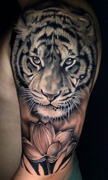 25 Tiger Tattoo on Thigh Ideas: Roaring Strength and Elegance