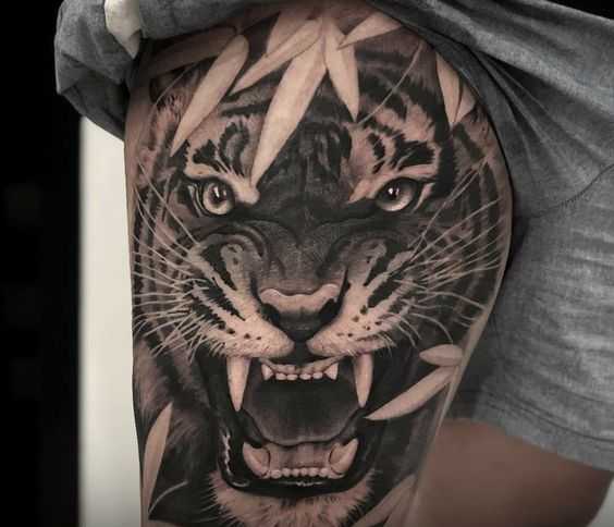 25 Tiger Tattoo on Thigh Ideas: Roaring Strength and Elegance