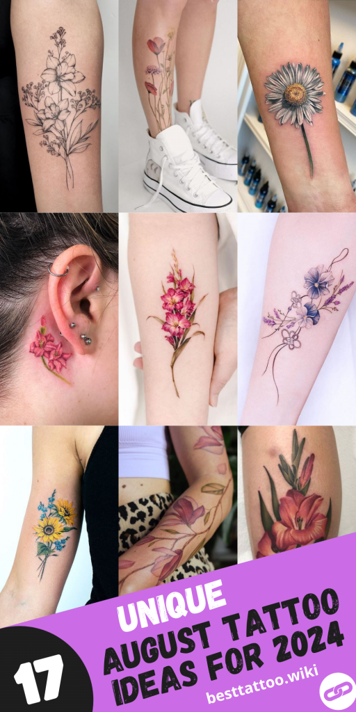 August Birth Month Tattoos: Gladiolus & Poppy Designs That Capture Your ...
