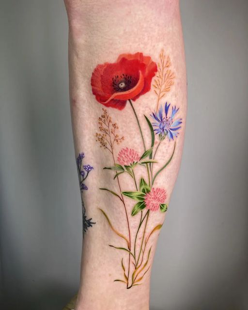 August Birth Month Tattoos: Gladiolus & Poppy Designs That Capture Your ...