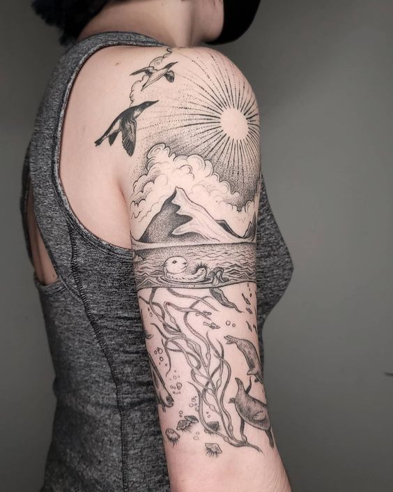 15 Ocean Tattoos Sleeve for Women Ideas 2024: Dive into Stunning Sea ...