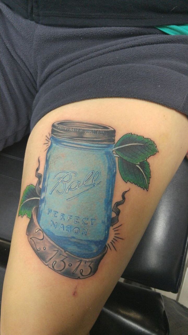 Unique 19 Mason Jar Tattoo Inspirations 2024: Preserving Memories ...