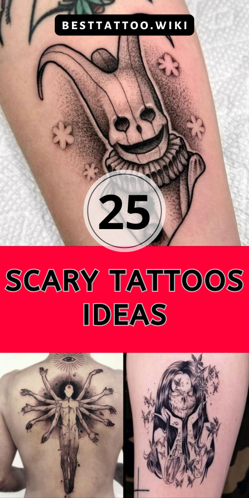25 Scary Tattoo Ideas for Men and Women: Perfect Dark Art Sleeve and ...