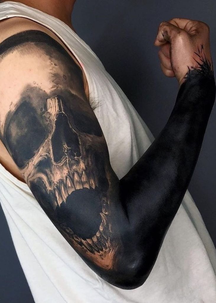 Discover Bold Blackout Tattoo Ideas 2025: Full Sleeve, Geometric ...