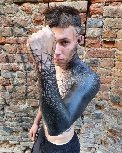 Discover Bold Blackout Tattoo Ideas 2025: Full Sleeve, Geometric ...