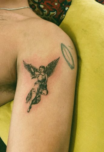 25 Angel Tattoo Ideas 2025: Guardian, Cherub, and Dark Designs for Men ...