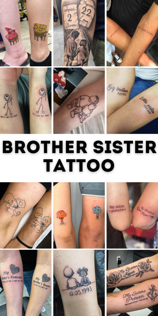 29 Brother Sister Tattoo Ideas 2025: Matching, Funny, Minimalist ...
