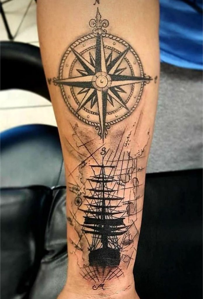 28 Compass Tattoo Ideas 2025: Designs for Men and Women, Anchor ...