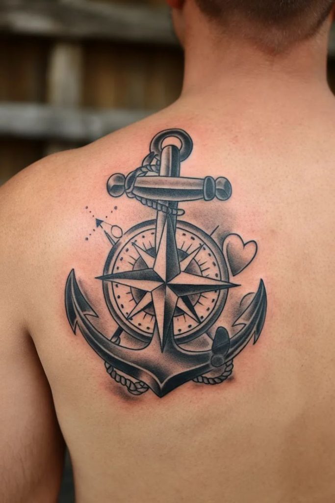 28 Compass Tattoo Ideas 2025: Designs for Men and Women, Anchor ...