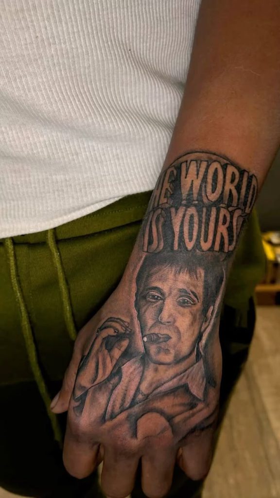 25 The World Is Yours Tattoo Ideas 2025: Scarface Designs, Forearm, Leg ...