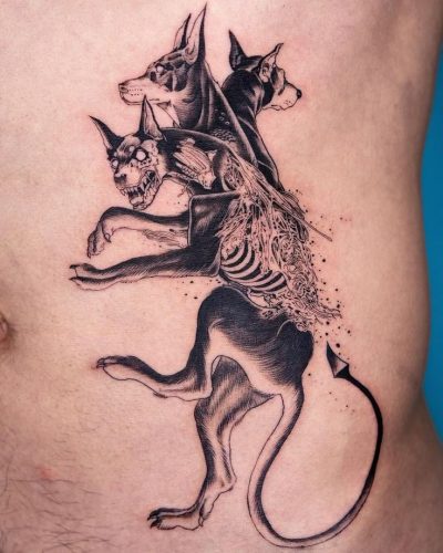 27 Cerberus Tattoo Ideas 2025 with Greek Mythology Designs for Chest ...