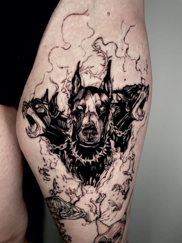27 Cerberus Tattoo Ideas 2025 with Greek Mythology Designs for Chest ...