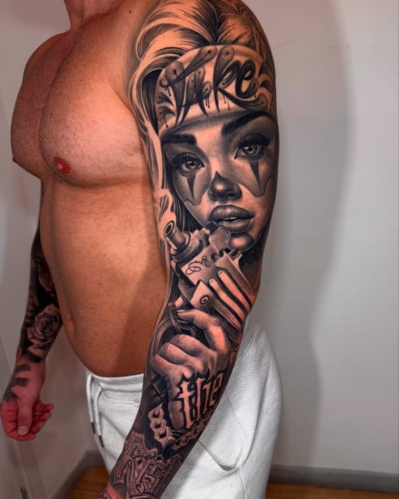 30 Chicano Tattoo Ideas 2025 with Lettering, Sleeve Designs, Querubin ...