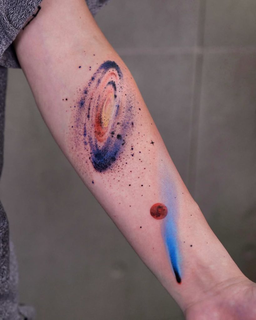 27 Galaxy Tattoo Ideas with Sleeve Designs, Black and Grey, and Cosmic ...