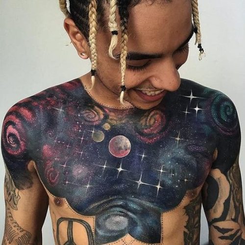 27 Galaxy Tattoo Ideas with Sleeve Designs, Black and Grey, and Cosmic ...
