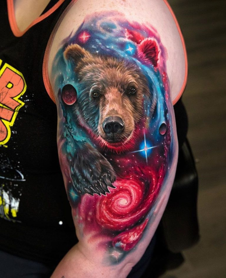 27 Galaxy Tattoo Ideas with Sleeve Designs, Black and Grey, and Cosmic ...