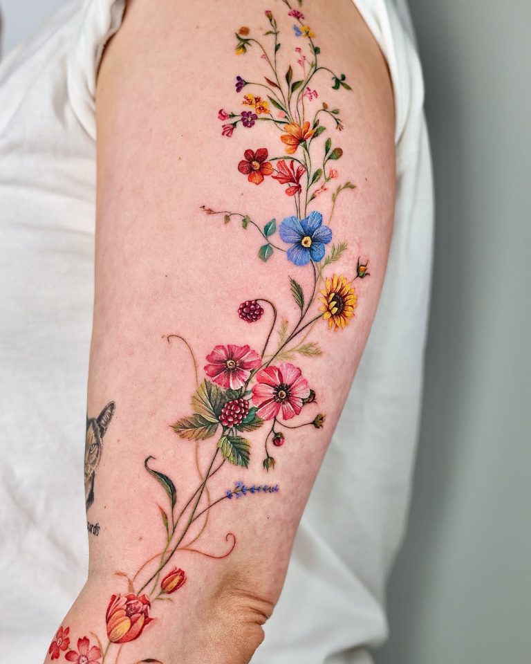 25 Vine Tattoo Designs for Women and Men – Sleeve, Arm, Shoulder ...