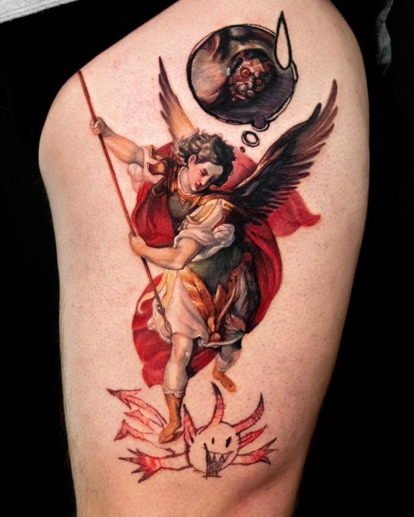 28 Archangel Michael Tattoo Designs for Men and Women – Realism, Sleeve ...
