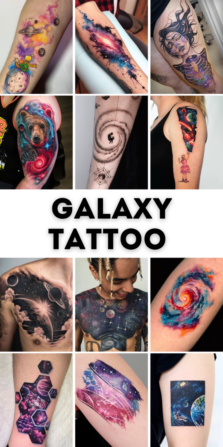 27 Galaxy Tattoo Ideas with Sleeve Designs, Black and Grey, and Cosmic ...