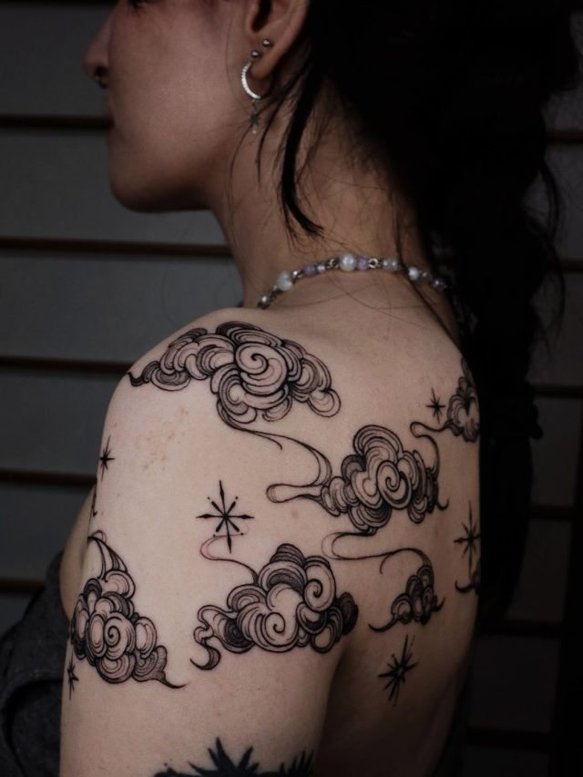 26 Cloud Tattoo Ideas with Sleeve Backgrounds, Stencil Designs ...