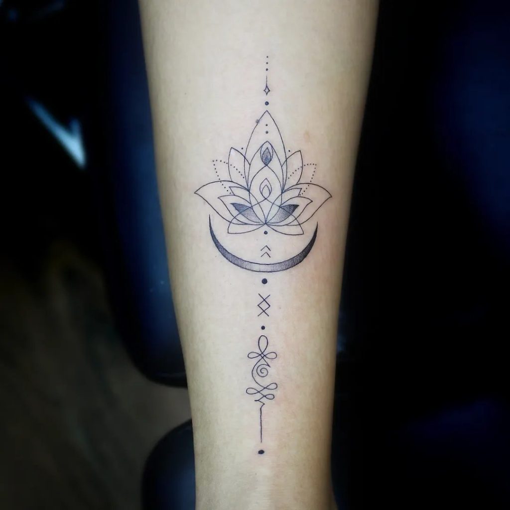 26 Unalome Tattoo Ideas with Lotus, Om and Spiritual Meaning Symbols