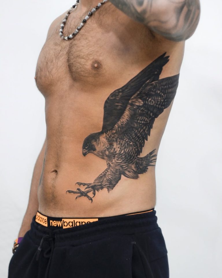 Hawk tattoo ideas for men and women: bold black, fine line and ...