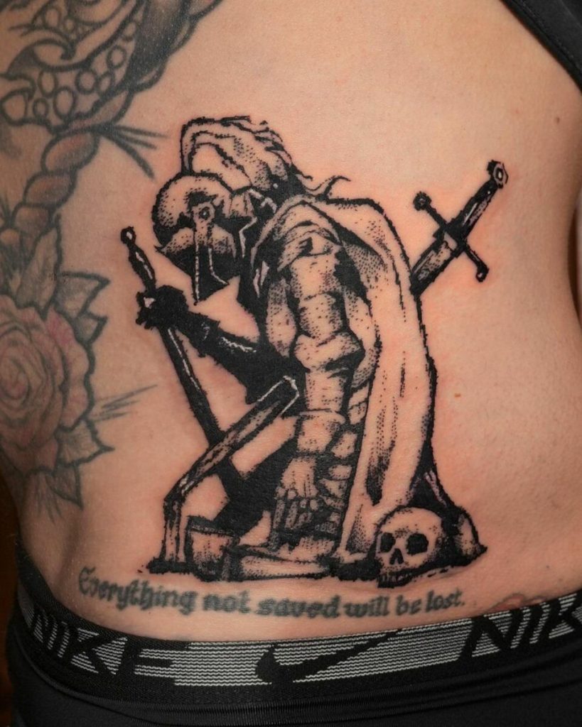 Medieval Knight Tattoo Ideas – Powerful Black and Grey Warrior Tattoo ...