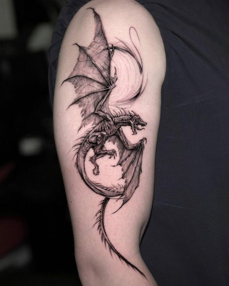 Dragon Tattoo Designs: Japanese & Chinese Ideas, Tiny Fine Line ...