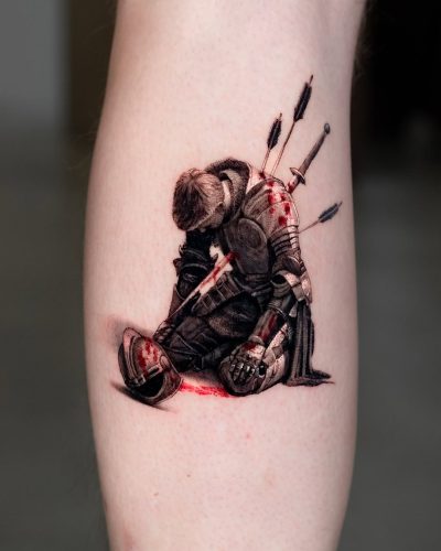 Medieval Knight Tattoo Ideas – Powerful Black and Grey Warrior Tattoo ...