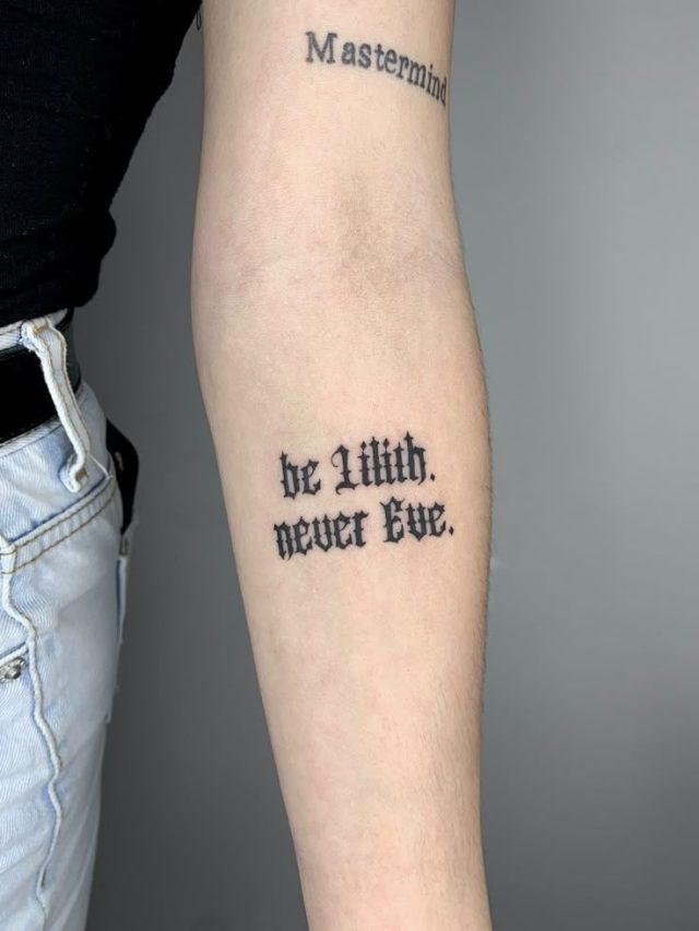 Script Tattoo Ideas: Fine Line Cursive, Chicano Gothic Lettering & Best ...