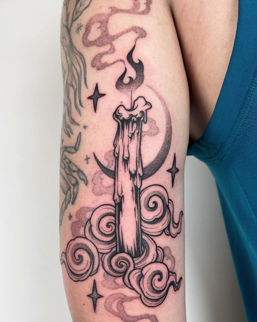 Candle Tattoo Ideas – Traditional, Realistic, Gothic, Fine Line & Black ...