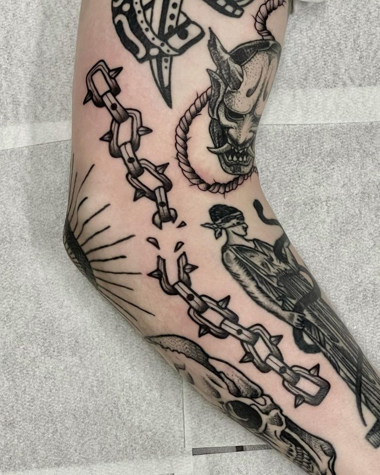 Chain Tattoo Ideas: Bold Stencil Designs, Heart Chains, Breaking Links ...