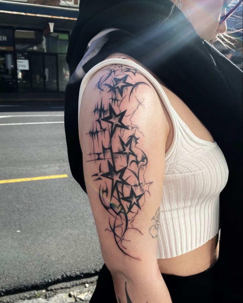 Y2K Tattoo Ideas: Tribal Stencil Designs, Star Arm Sleeve, Hand & Back ...