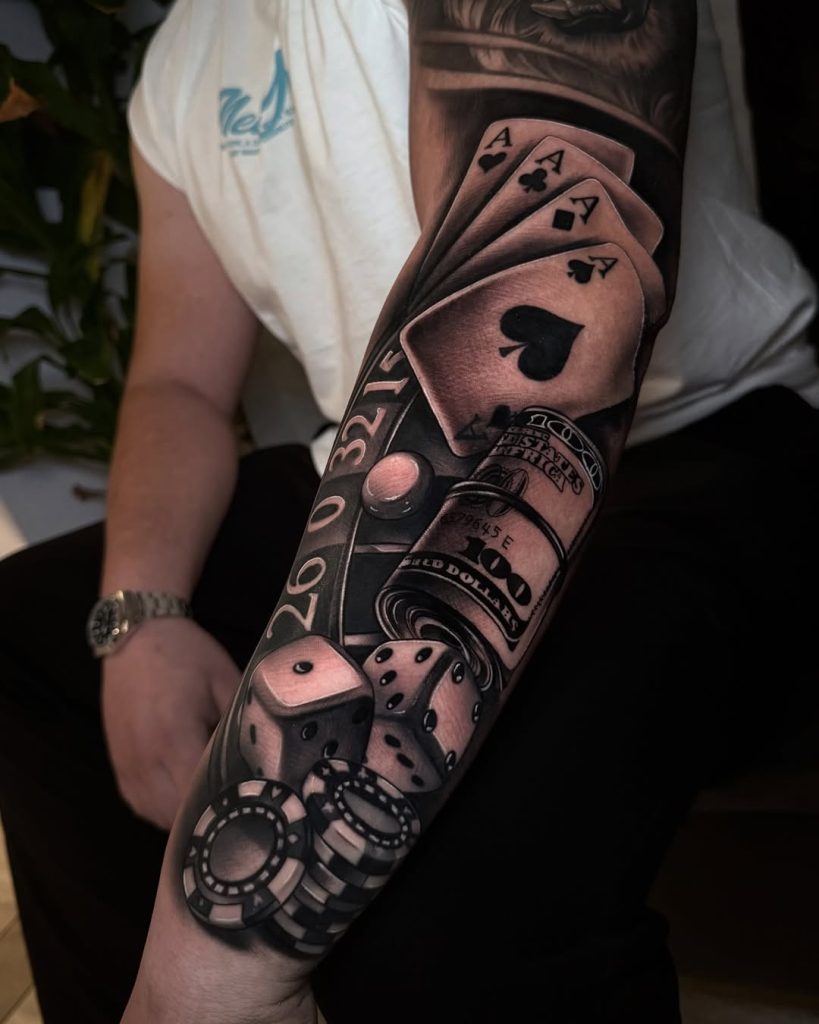 Gambling Tattoo Ideas for Men and Women: Vegas Sleeve Designs, Money ...