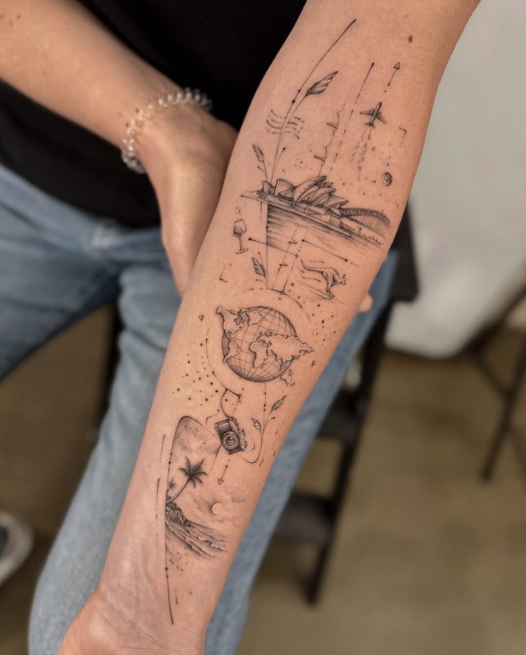 Map Tattoo Ideas: World Map, Compass, Sleeve, Pirate & Topographic ...